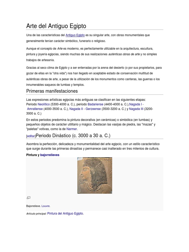 Características del Arte Egipcio | PDF | Antiguo Egipto | Arqueología