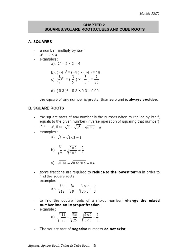 Square and Cube Roots Worksheet | PDF | Fraction (Mathematics ...