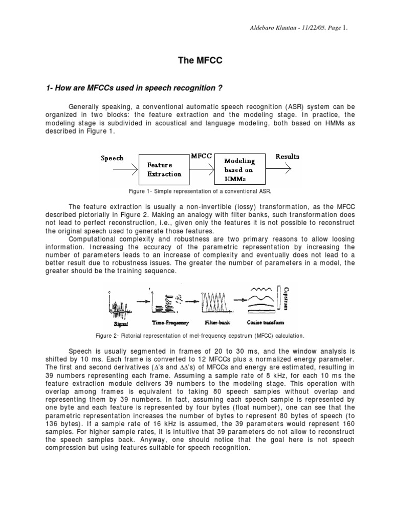 MFCC PDF | PDF | Signal Processing | Algorithms
