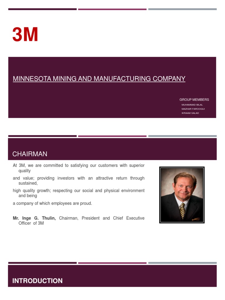 3M Presentation | Strategic Management | Technology