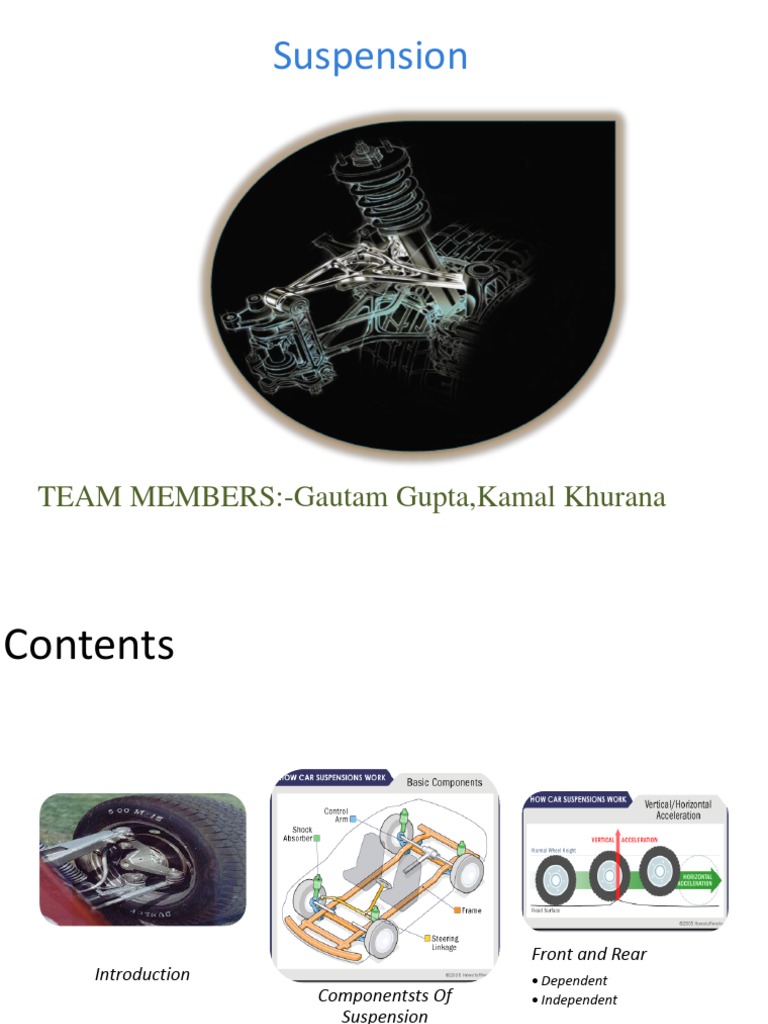Presentation On Suspension | PDF | Suspension (Vehicle) | Automobiles