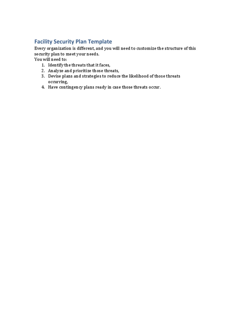 Facility Security Plan Template | Download Free PDF | Physical Security ...