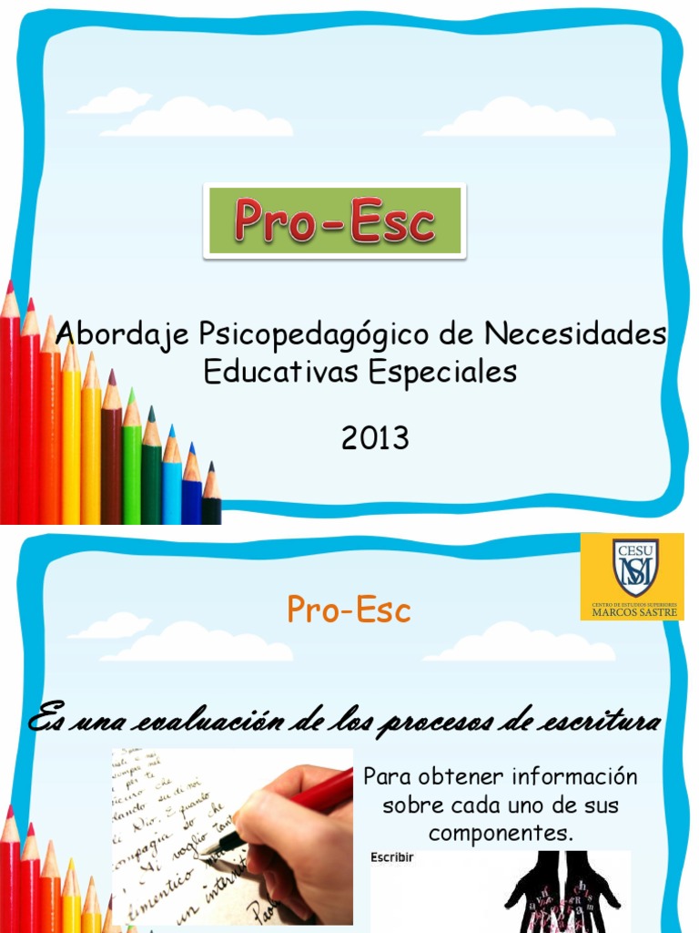 Presentación Del Pro-Esc | PDF | Artes del Lenguaje y Comunicación