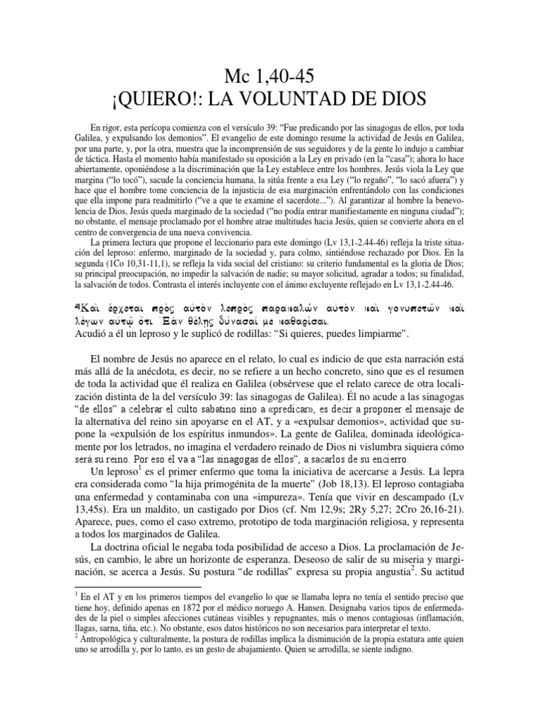 Marcos 1,40 45 | PDF | Moisés | Jesús