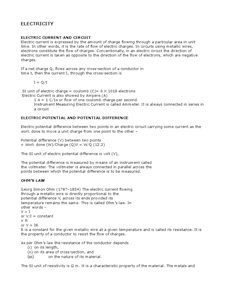 Understanding Electric Current and Circuits | PDF | Electric Current ...