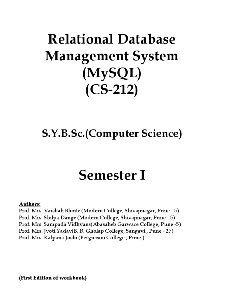 RDBMS Modern College5 | PDF | Relational Database | Subroutine
