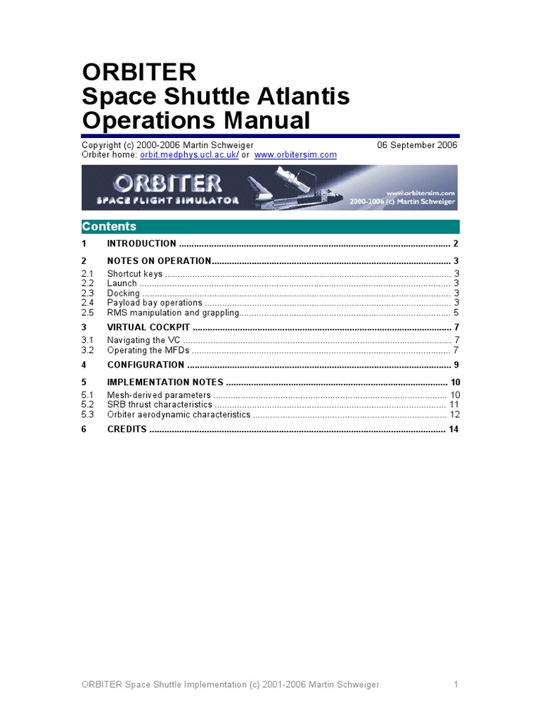 Orbiter Space Shuttle Atlantis Operations Manual | PDF | Nasa Programs ...