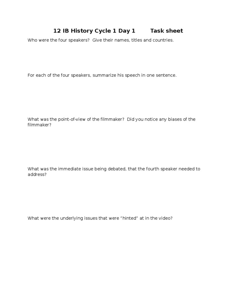 12 IB History Cycle 1 Day 1 | PDF