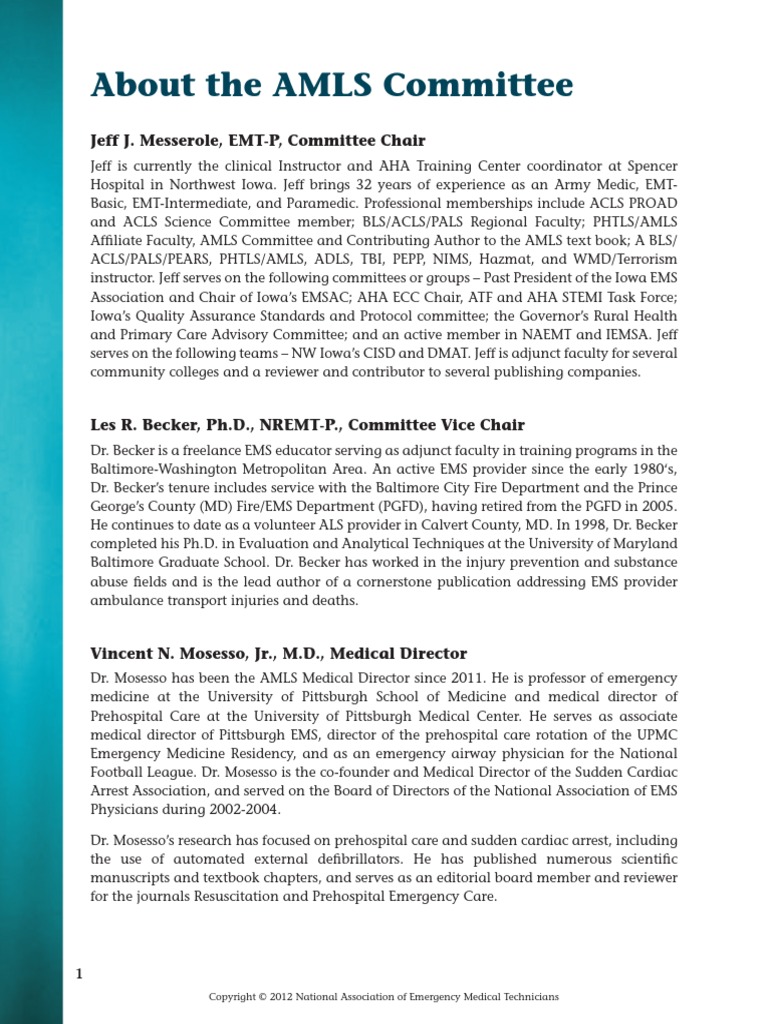 NAEMT AMLS Committee | PDF | Emergency Medical Services | Emergency ...