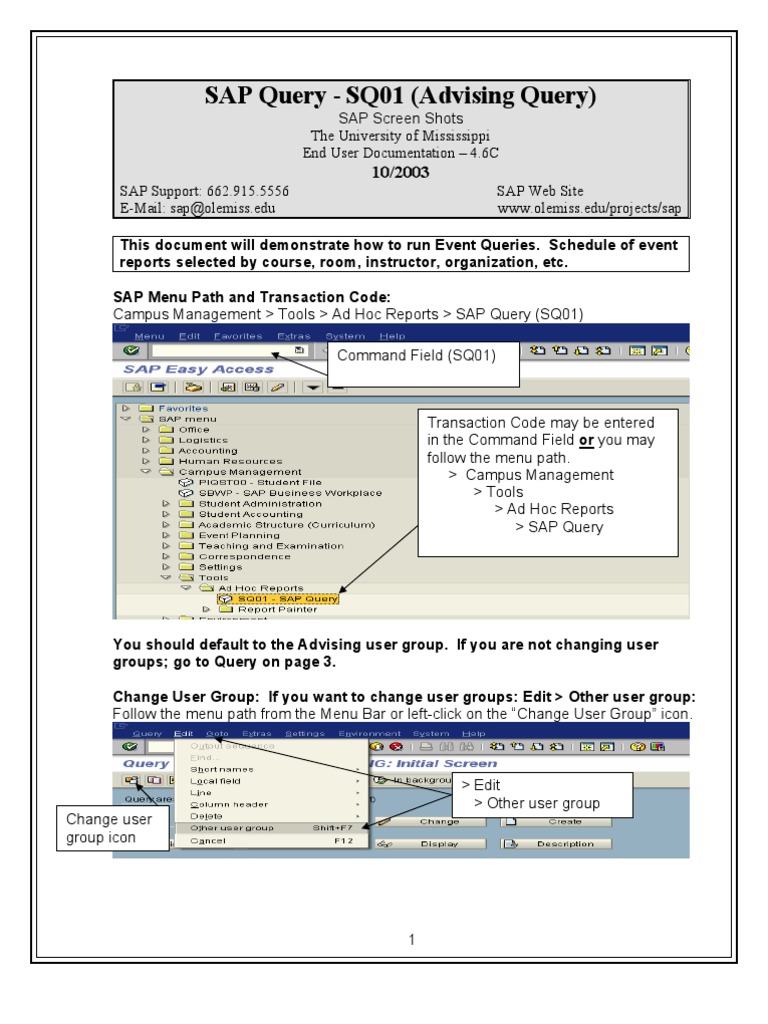 Sap Query - Sq01!10!03 | PDF | Icon (Computing) | Microsoft Excel