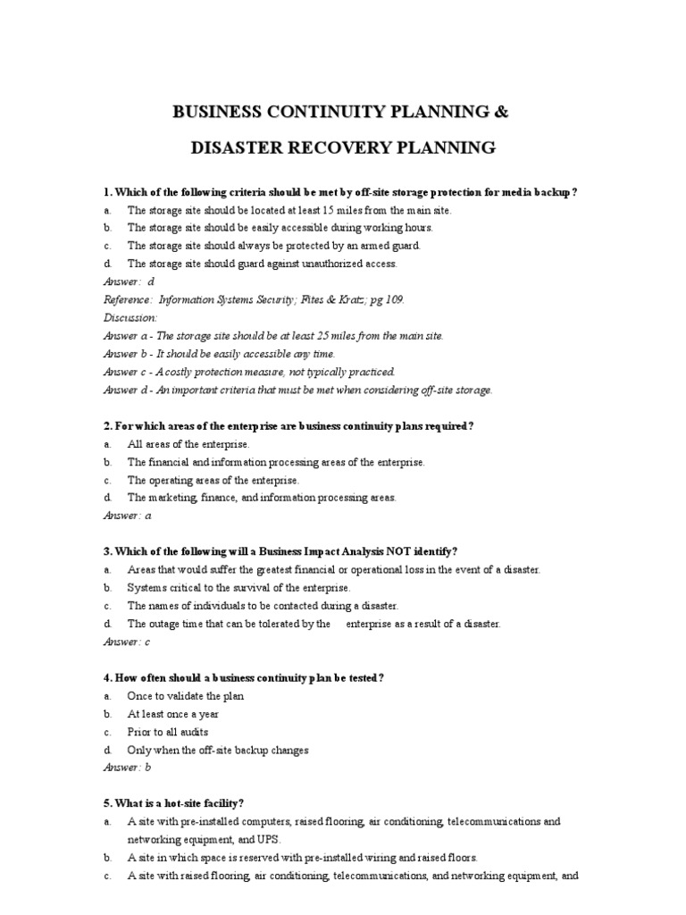 Business Continuity Planning | PDF | Disaster Recovery | Backup