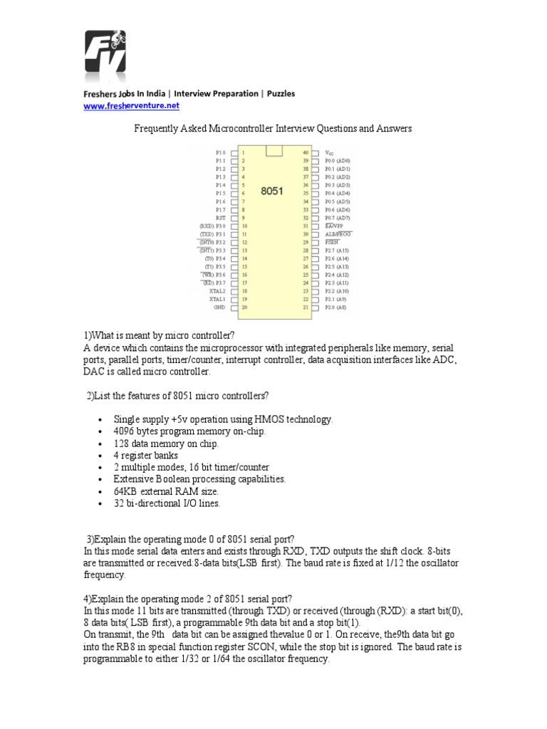 Microcontroller Interview Questions And Answers Pdf Pdf Microcontroller Random Access Memory