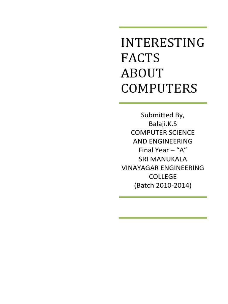 Interesting Facts About Computers | PDF | Google | Internet