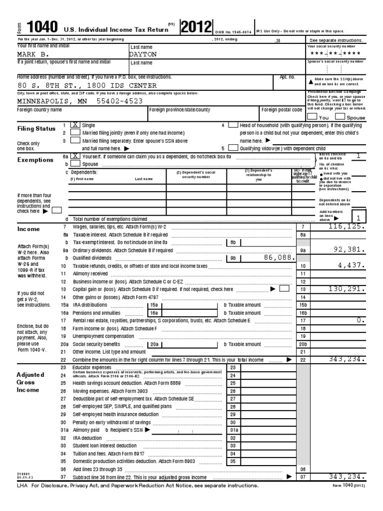 2012 Child Tax Credit Form 1040 Guide | PDF