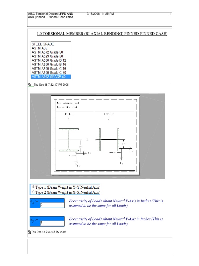 AISC Torsional Design for Pinned Beams | PDF | Bending | Stress (Mechanics)