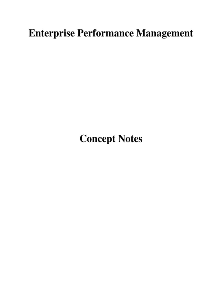Concept Notes On Enterprise Performance Management PDF | PDF | Goal ...