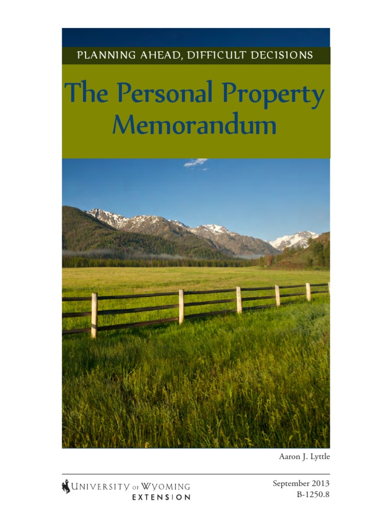 Personal Property Memorandum Guide | PDF | Will And Testament | Property