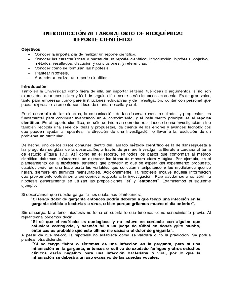 Guía para Elaborar un Reporte Científico | PDF | Hipótesis | Science