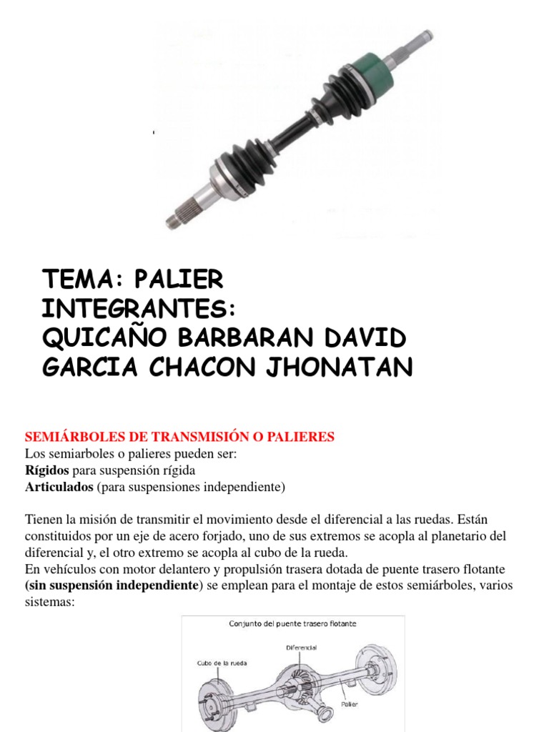 Palier | PDF | Ingeniería mecánica | Tecnología de vehículos