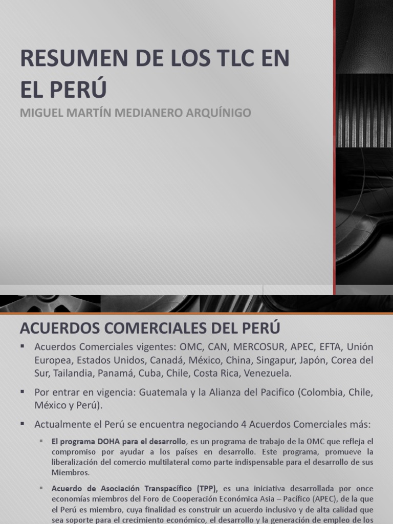 Resumen de TLC en Perú: Acuerdos Clave | PDF | Tratado de Libre ...