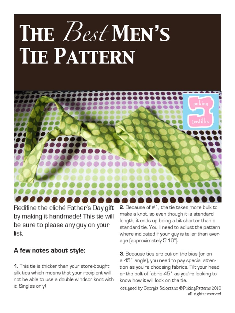 The Best Mens Tie Pattern | PDF | Textiles | Sewing