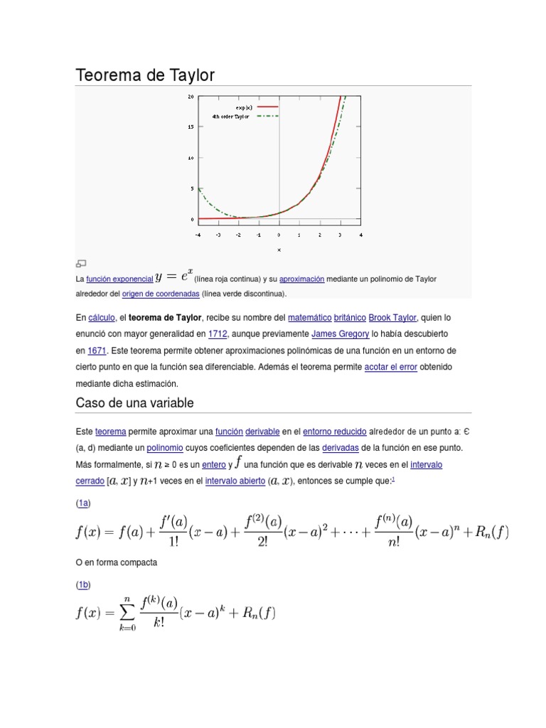 Teorema de Taylor | PDF | Derivado | Conceptos matemáticos