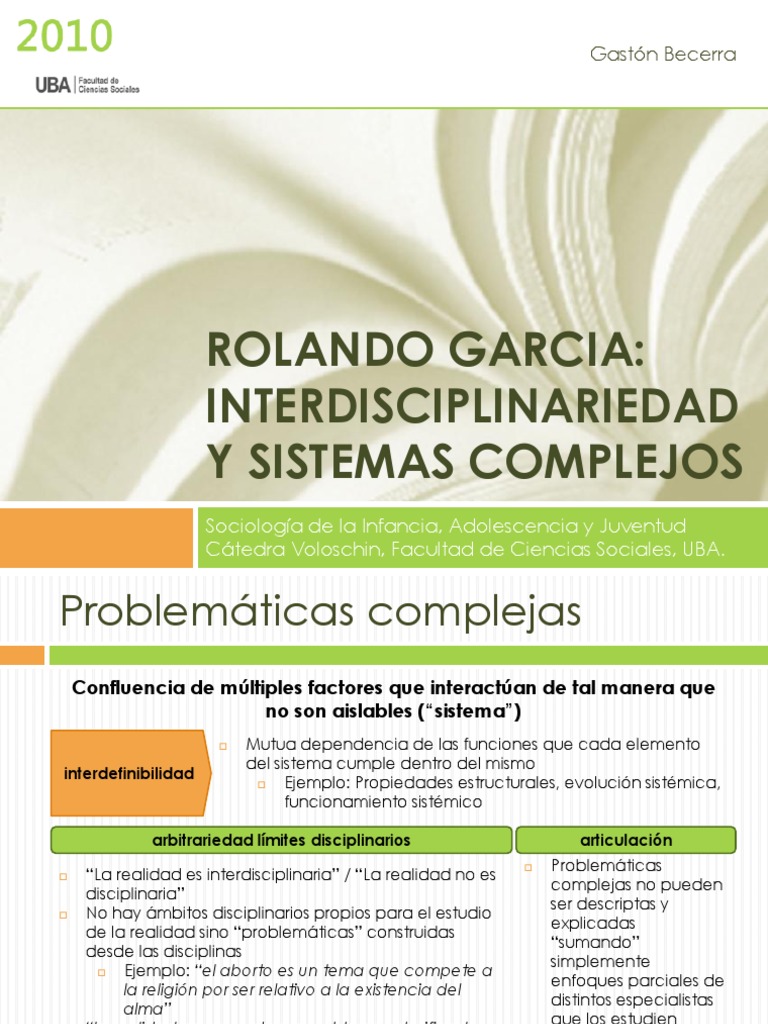 Rolando Garcia - Interdisciplinariedad y Sistemas Complejos | PDF | Interdisciplinariedad | Science