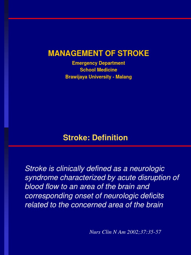Stroke Management and Treatment Overview | PDF | Stroke | Ischemia