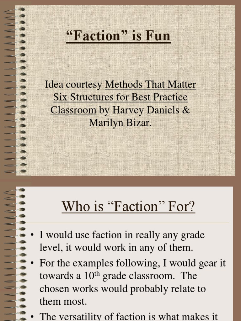 Faction | PDF | Teaching And Learning | Further Education