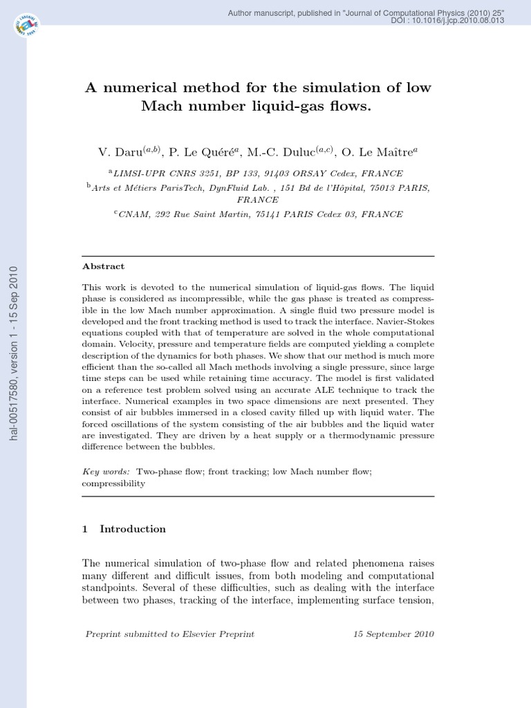 Low Mach Number Approximation | PDF | Gases | Pressure