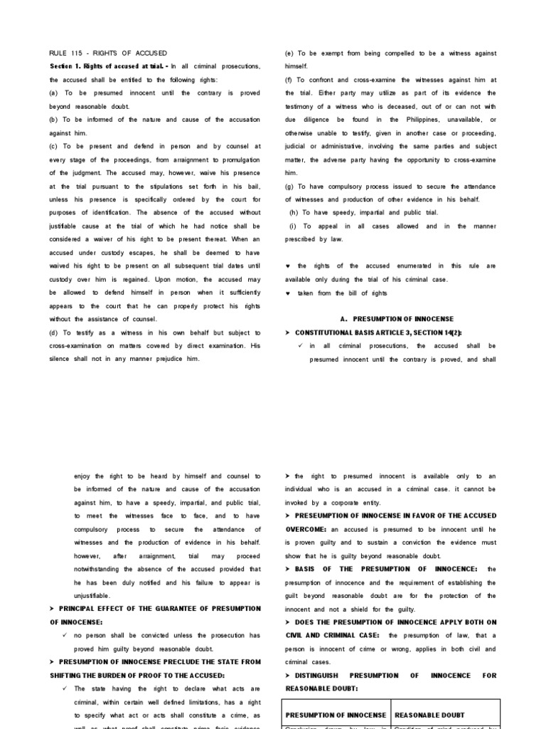 Section 1. Rights of Accused at Trial. - in All Criminal Prosecutions ...