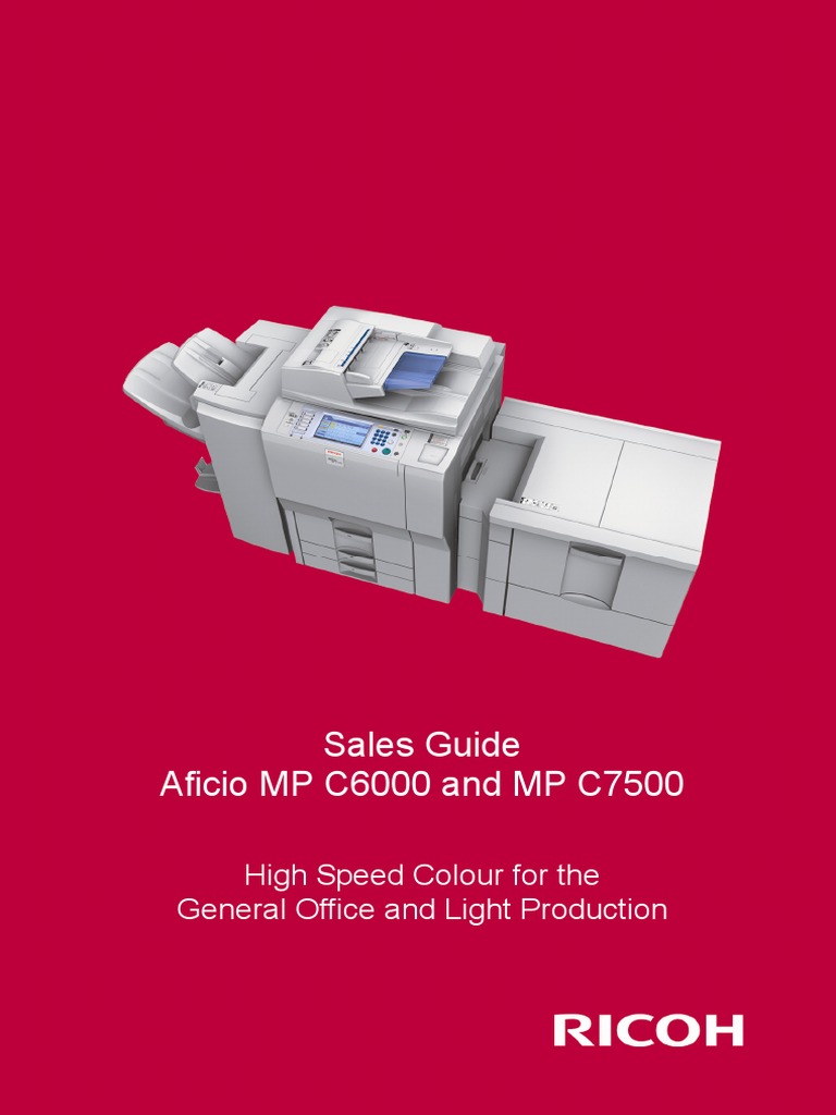 MP C6000 C7500 Ricoh Sales Handbook | PDF | Fax | Email