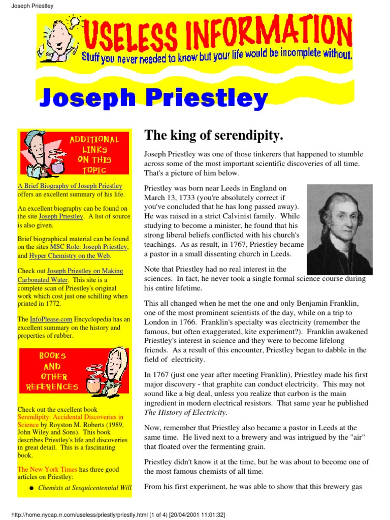 The Accidental Scientist: A Biography of Joseph Priestley and his ...