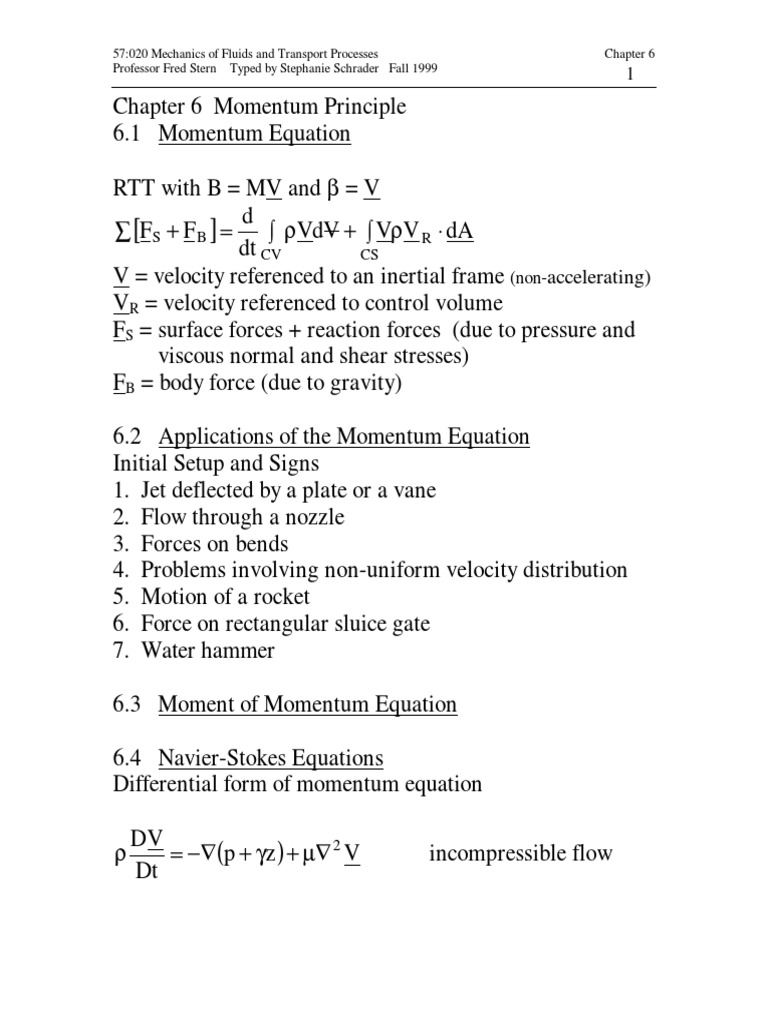 Chapter 6 PDF | PDF | Fluid Dynamics | Momentum