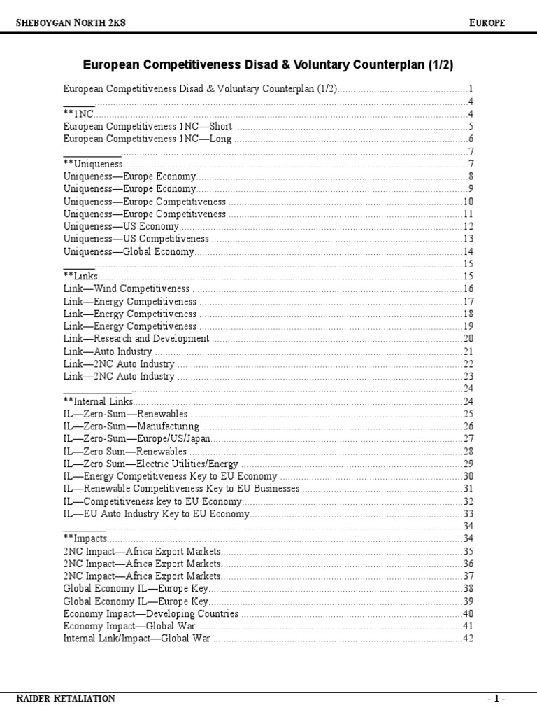 EU Comp and Cplan - SN 8 | PDF | Economies | Business