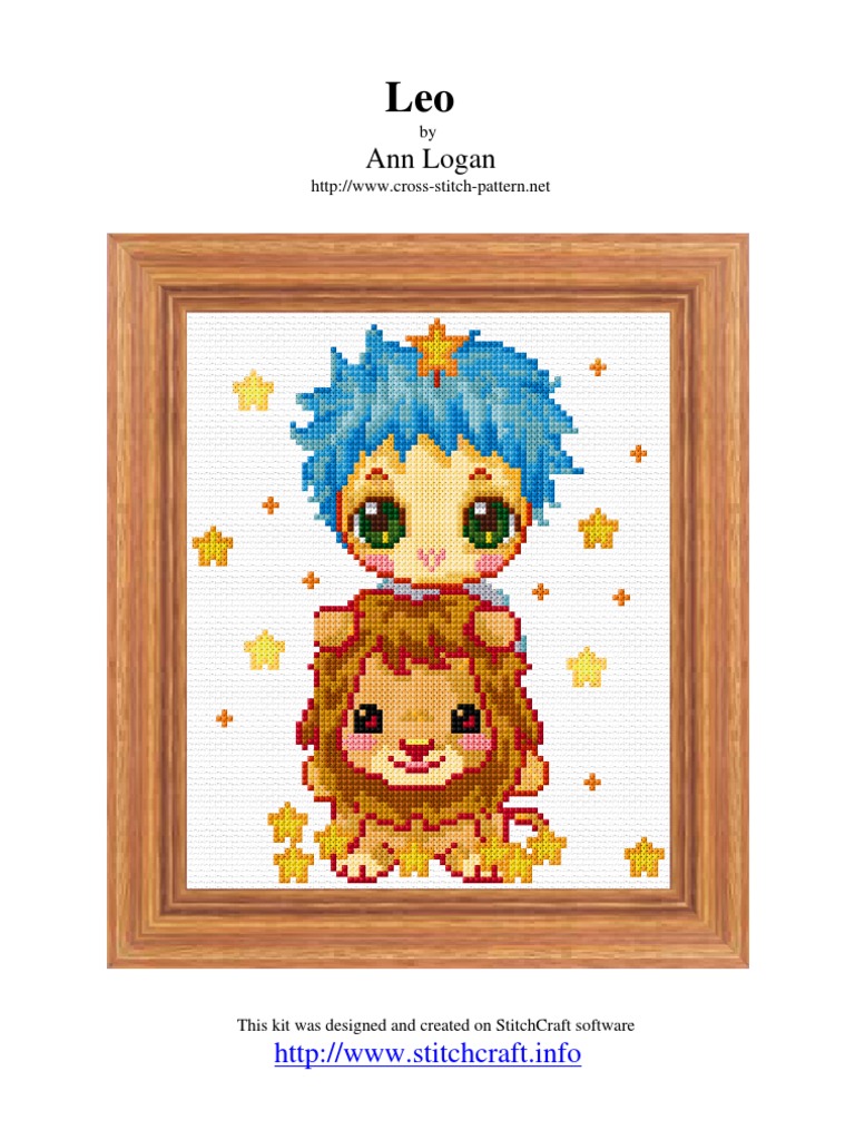 Ann Logan's Cross-Stitch Design: Leo | PDF | Home & Garden | Art