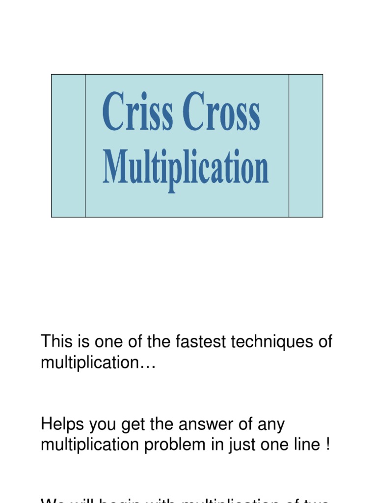 Criss-Cross Multiplication PDF | PDF | Multiplication | Numbers