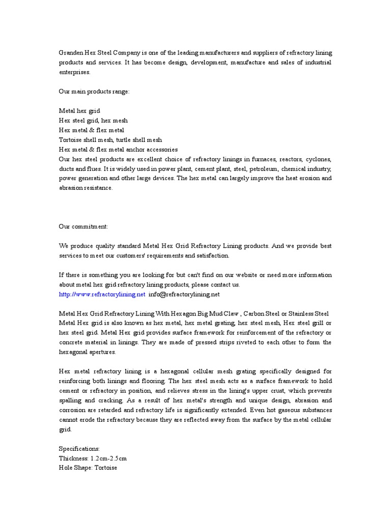 Refractory Lining | PDF | Refractory | Steel