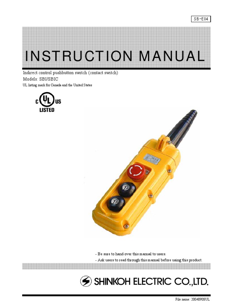 Instruction Manual | PDF | Switch | Electrical Connector
