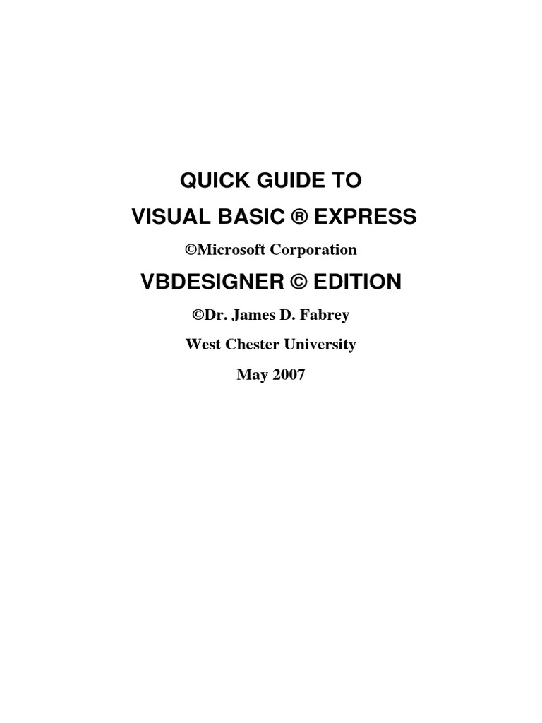 Visual Basic Express Guide Pdf Visual Basic Net Computer File