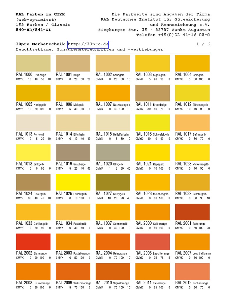 Ral Cmyk PDF | PDF