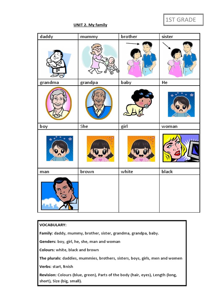 1St Grade: Daddy Mummy Brother Sister | PDF