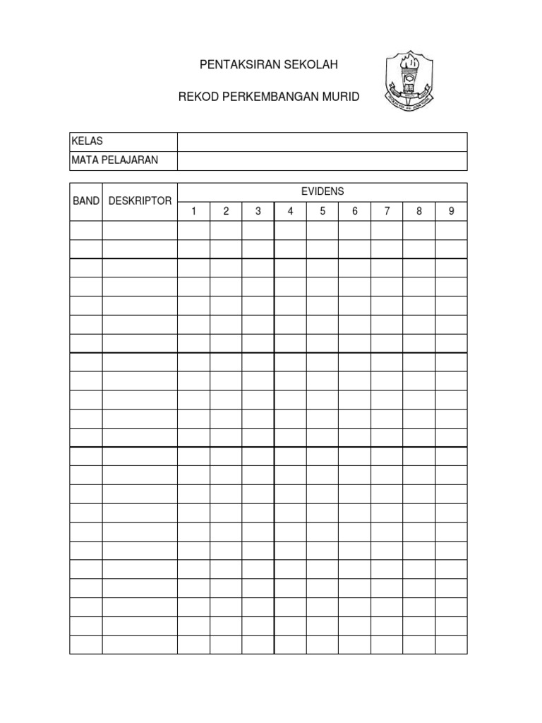 Borang Rekod Perkembangan Murid | PDF