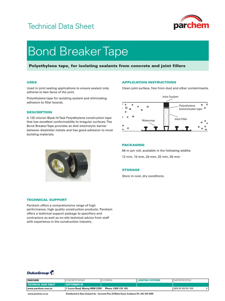 Bond-Breaker-Tape-TDS.pdf | Epoxy | Concrete
