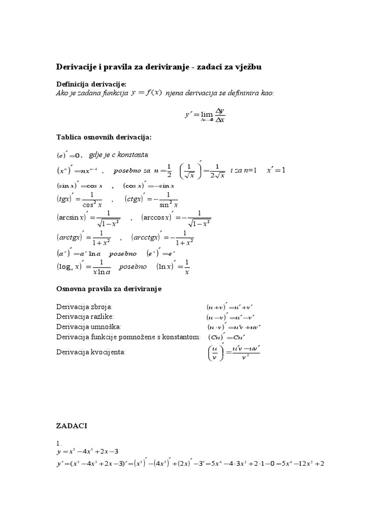 Derivacije 1 | PDF