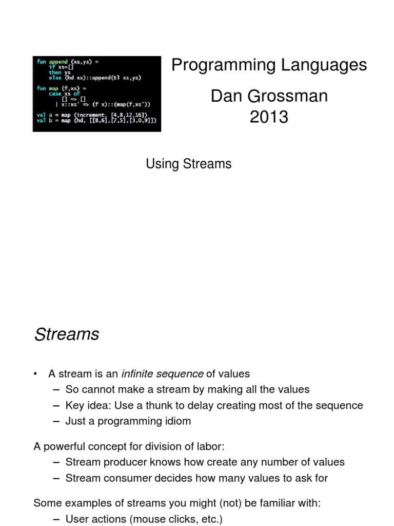 Understanding Streams in Programming | PDF | Teaching Methods & Materials