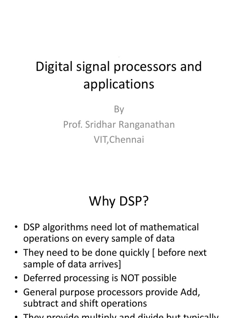 Dsp Architecture Part 1 Ppt Digital Signal Processor Instruction Set