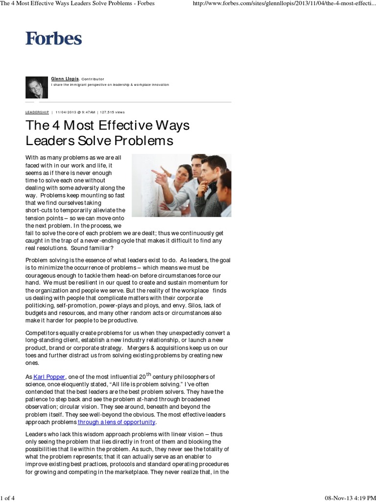 The 4 Most Effective Ways Leaders Solve Problems - Forbes PDF | PDF ...