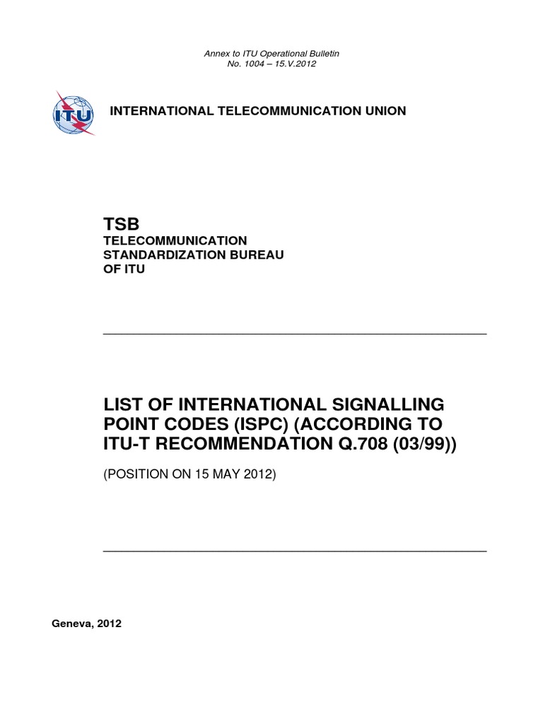 Signalling Point Codes PDF | PDF | At&T | Networks