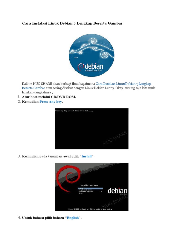 Cara Instalasi Linux Debian 5 Lengkap Beserta Gambar | PDF | Teknologi ...